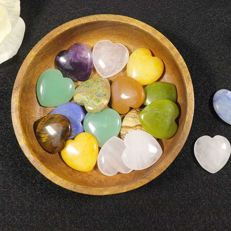 GHS - Assorted Flat Gem Heart Stones - Nature's Artifacts