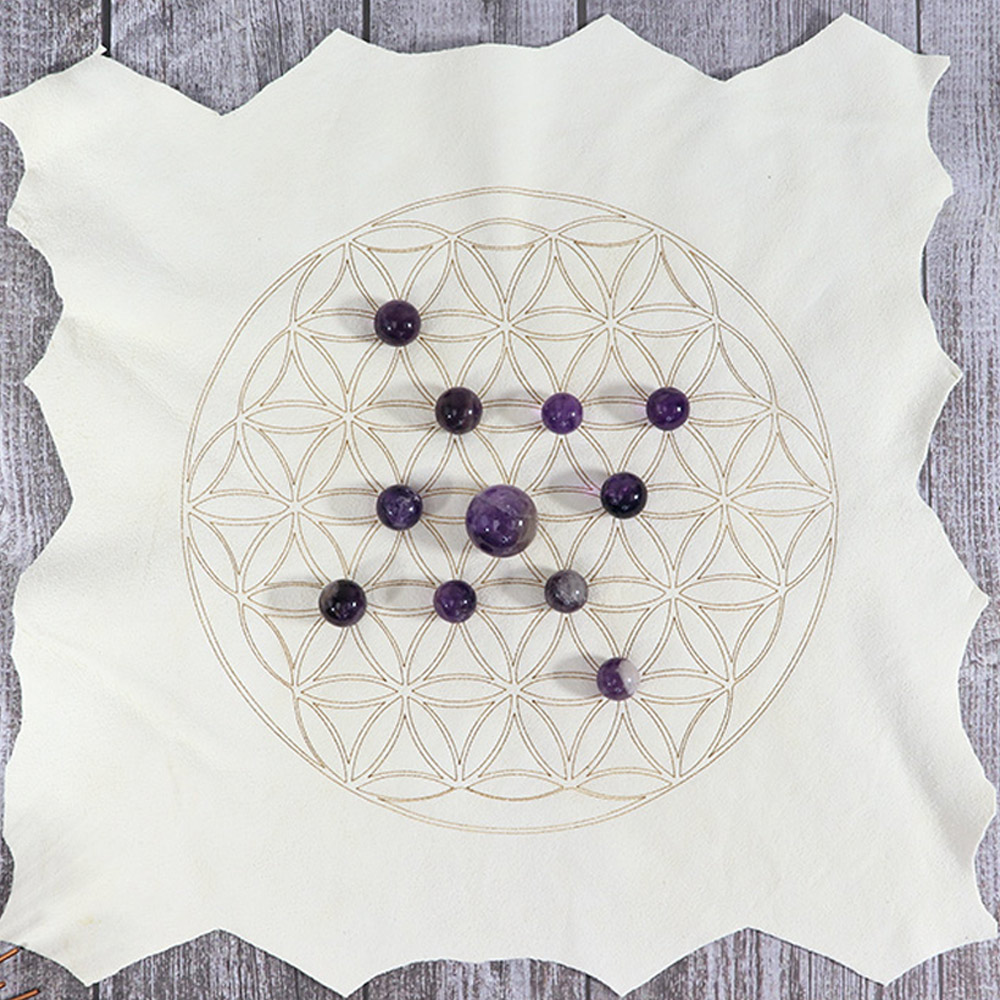 Flower of Life Chamois Crystal Grid - Flower of Life Crystal Grid ...
